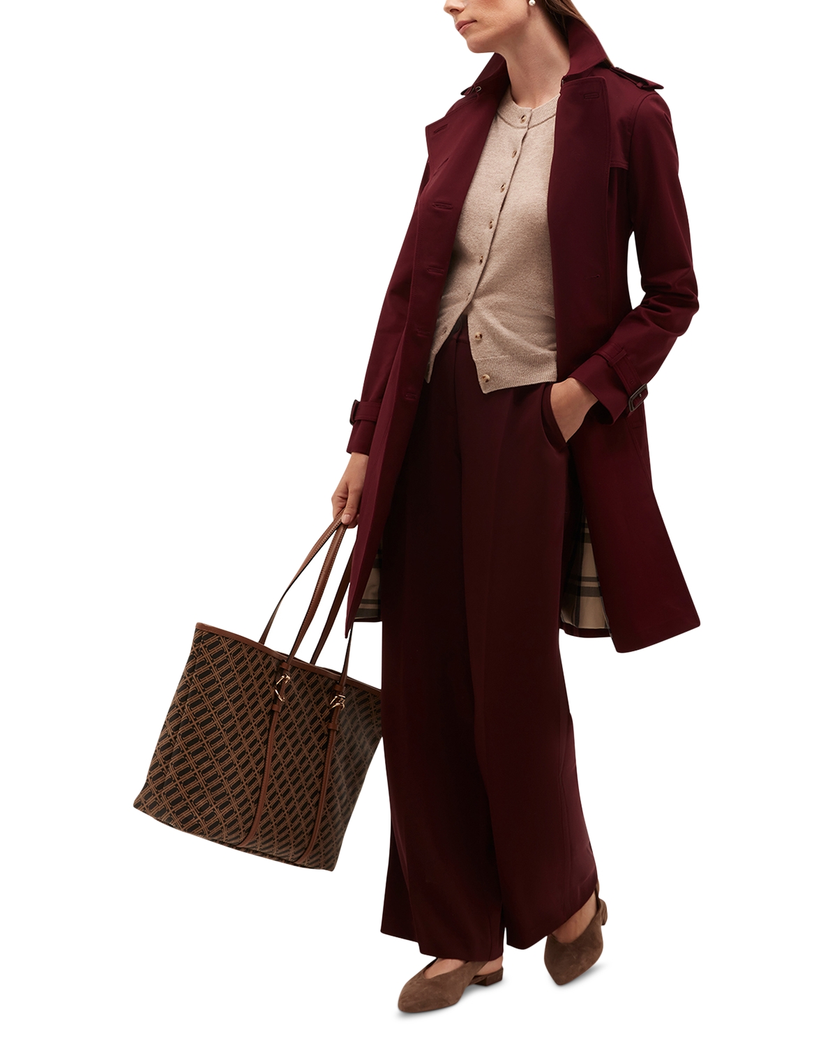 HOBBS LONDON Hobbs London Hadley Mid Rise Wide Leg Trousers